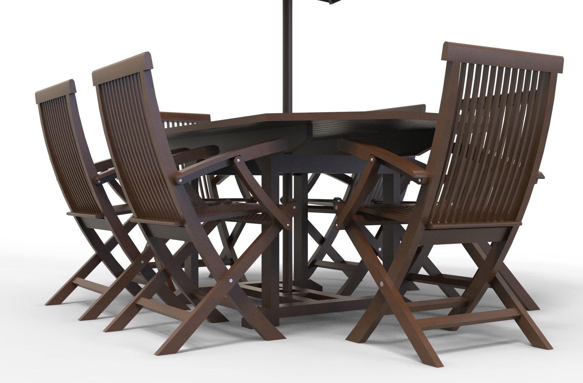 3d model Patio Outdoor furniture set with umbrella 3D model | CGTrader