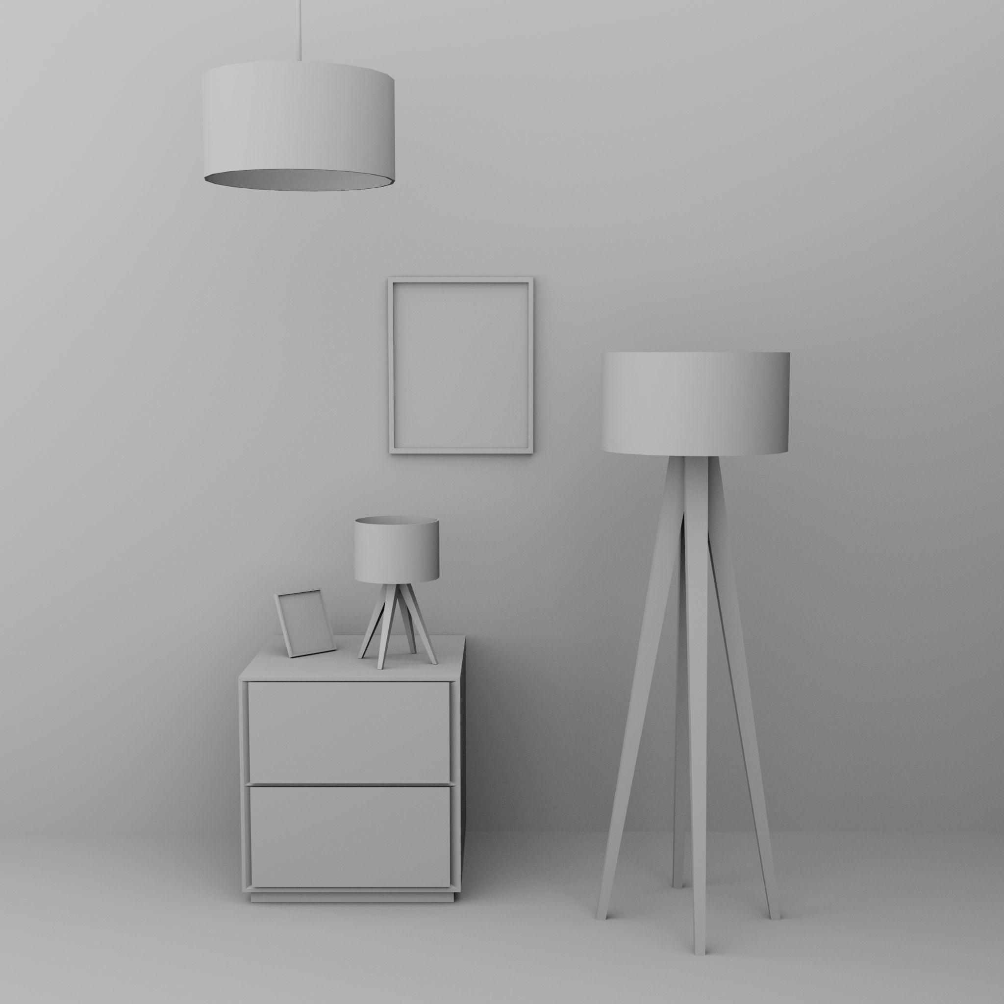 3D model Set of seven decorative lamps VR / AR / low-poly | CGTrader