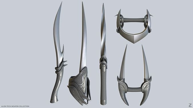 Alien tech weapon collection | CGTrader