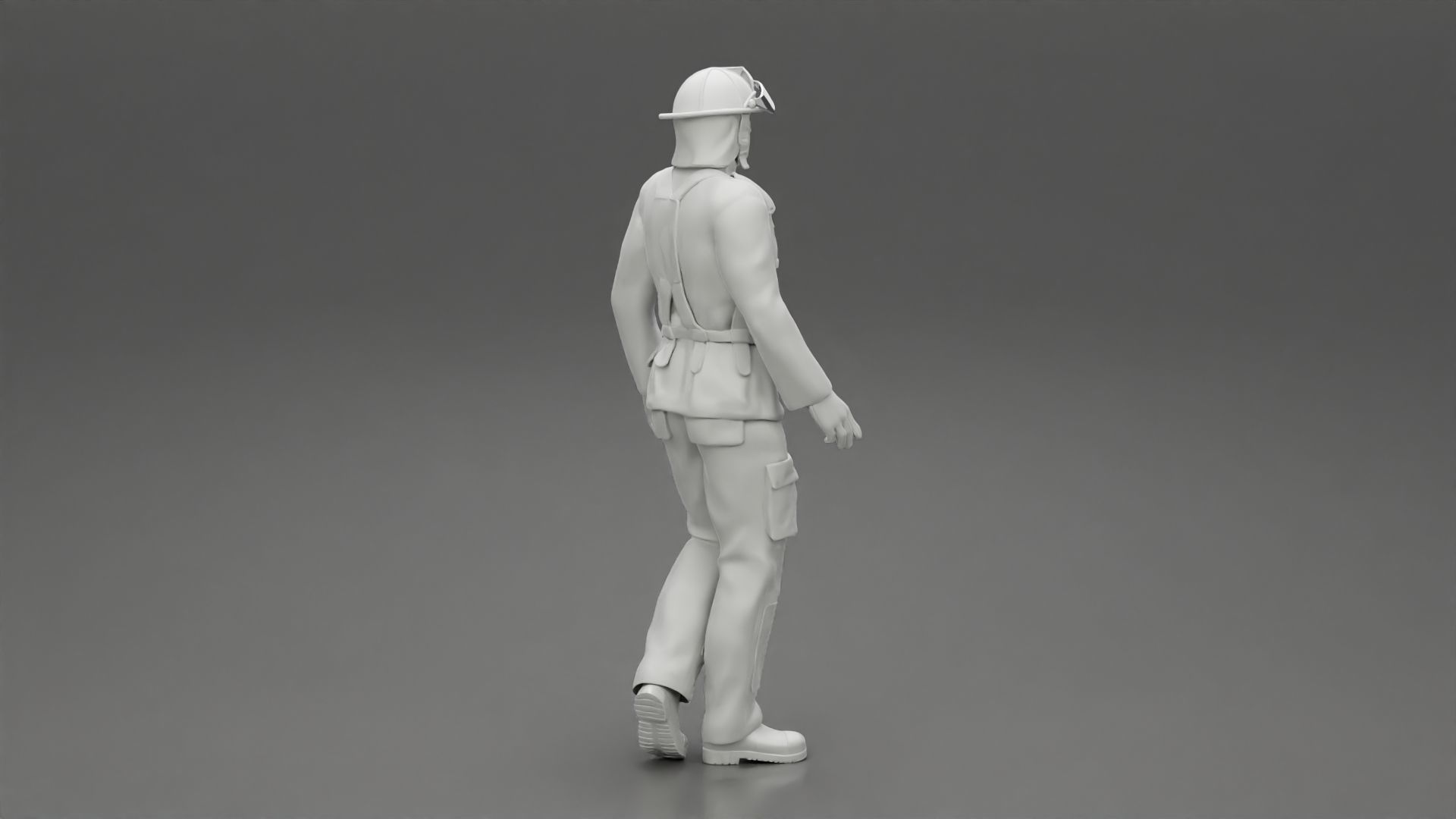 Firefighter walking 3D model 3D printable | CGTrader