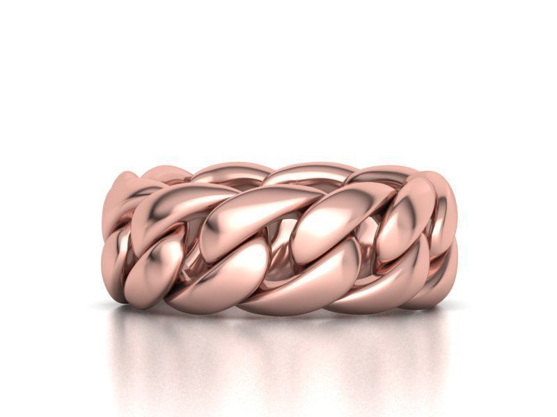 Heavy Cuban Chain Ring Miami Cuban Ring 3dmodel 9-13US sizes 3D model 3D printable | CGTrader