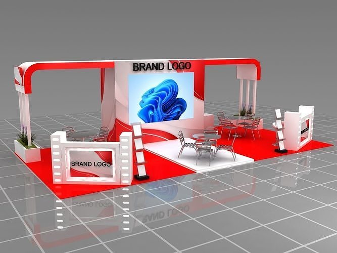 Company Exhibition Stand 01 3D model | CGTrader
