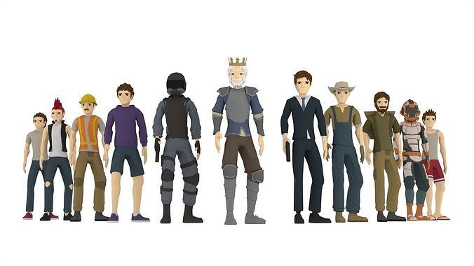3D model Animated characters pack VR / AR / low-poly | CGTrader