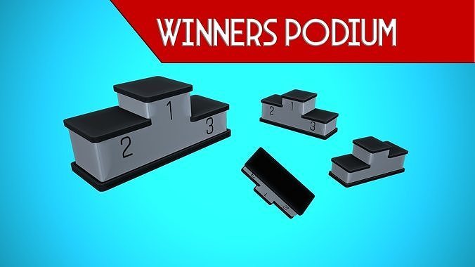 3D model WINNERS PODIUM CARTOON STYLIZED VR / AR / low-poly | CGTrader