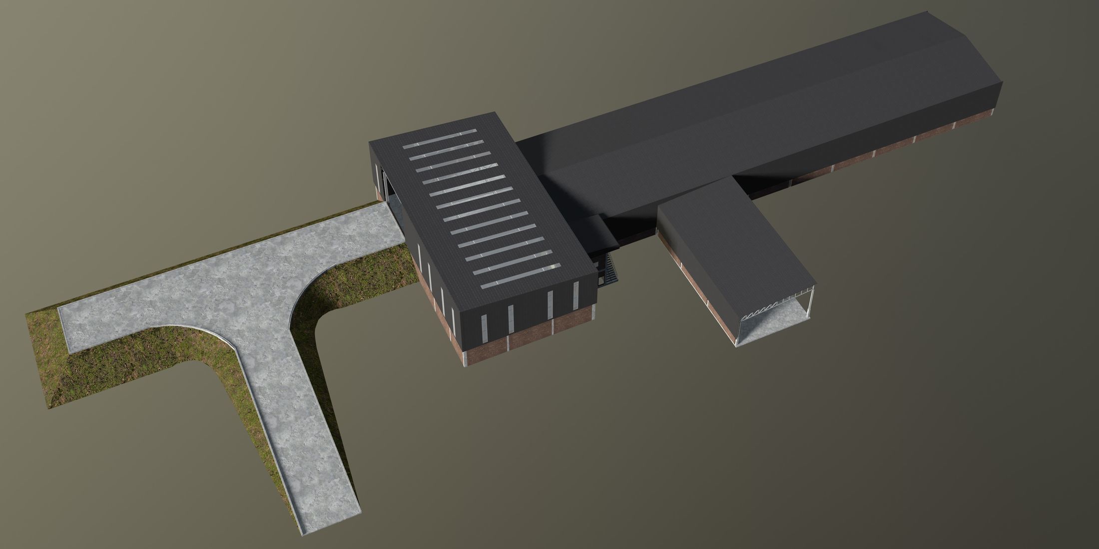 Warehouse with loading area 3D model | CGTrader