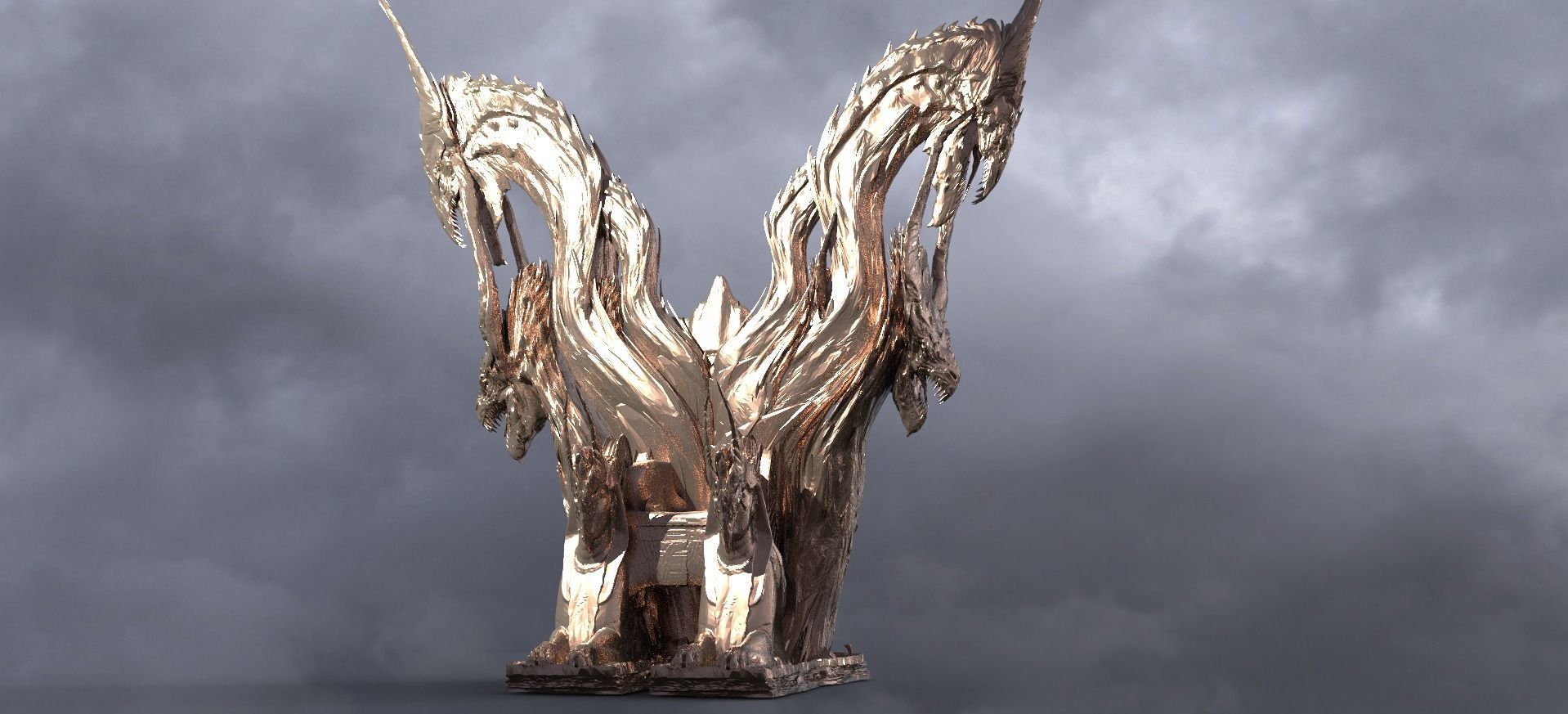 Gold Serpent Throne 8 designs 3D model | CGTrader