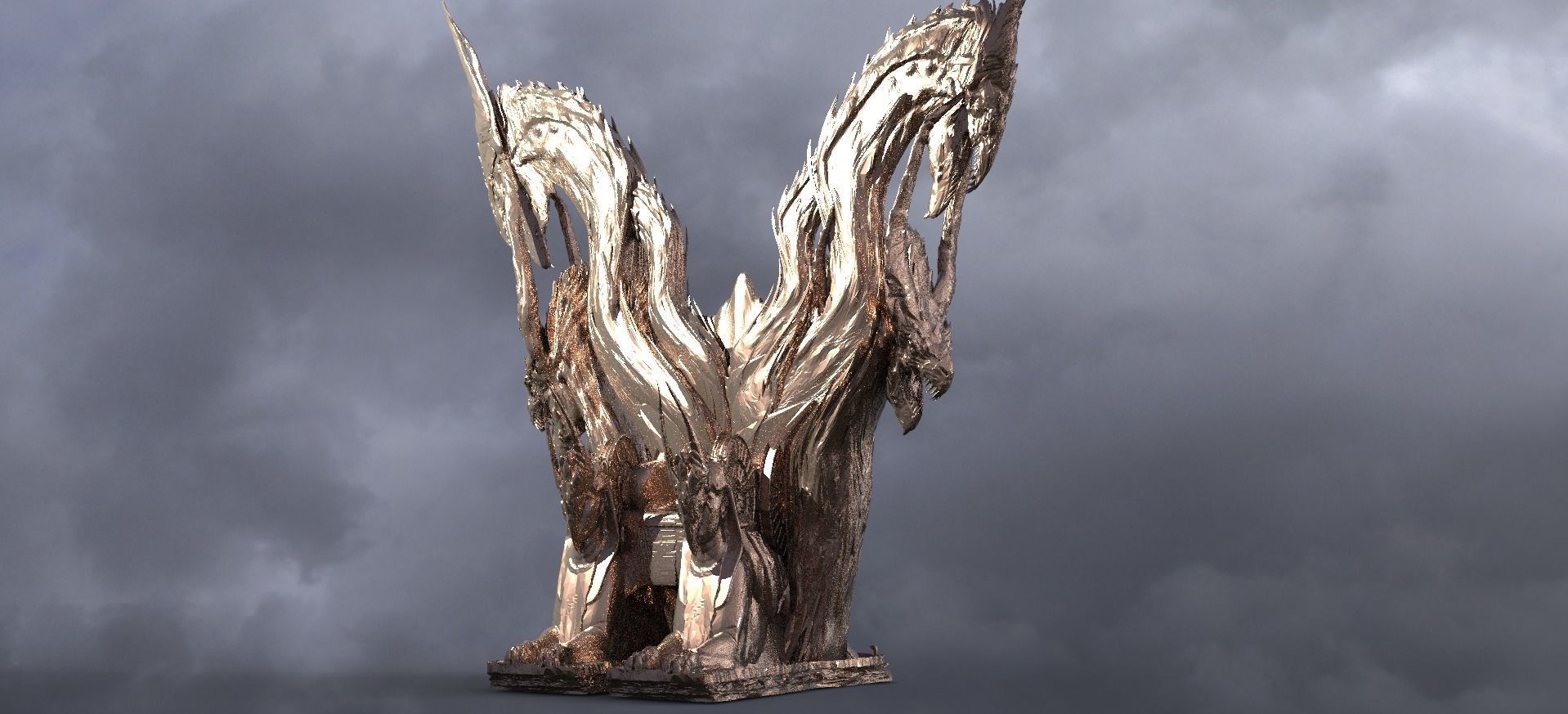 Gold Serpent Throne 8 designs 3D model | CGTrader