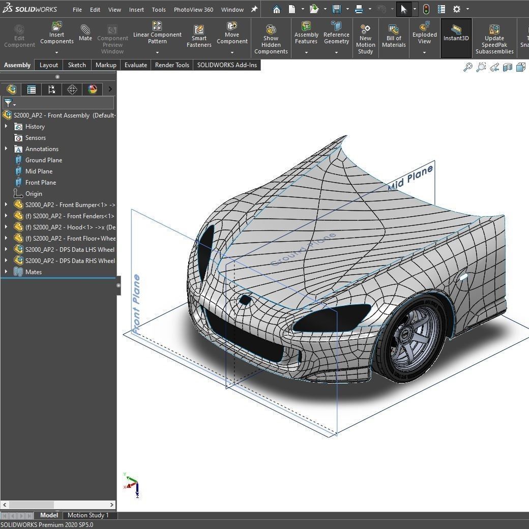 S2000 AP2 Front Assembly Exterior Surfaces - 3D Laser-Scanned 3D model ...