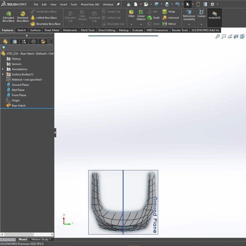 370Z Z34 Rear Hatch Exterior Surface Model - 3D Laser-Scanned 3D model ...