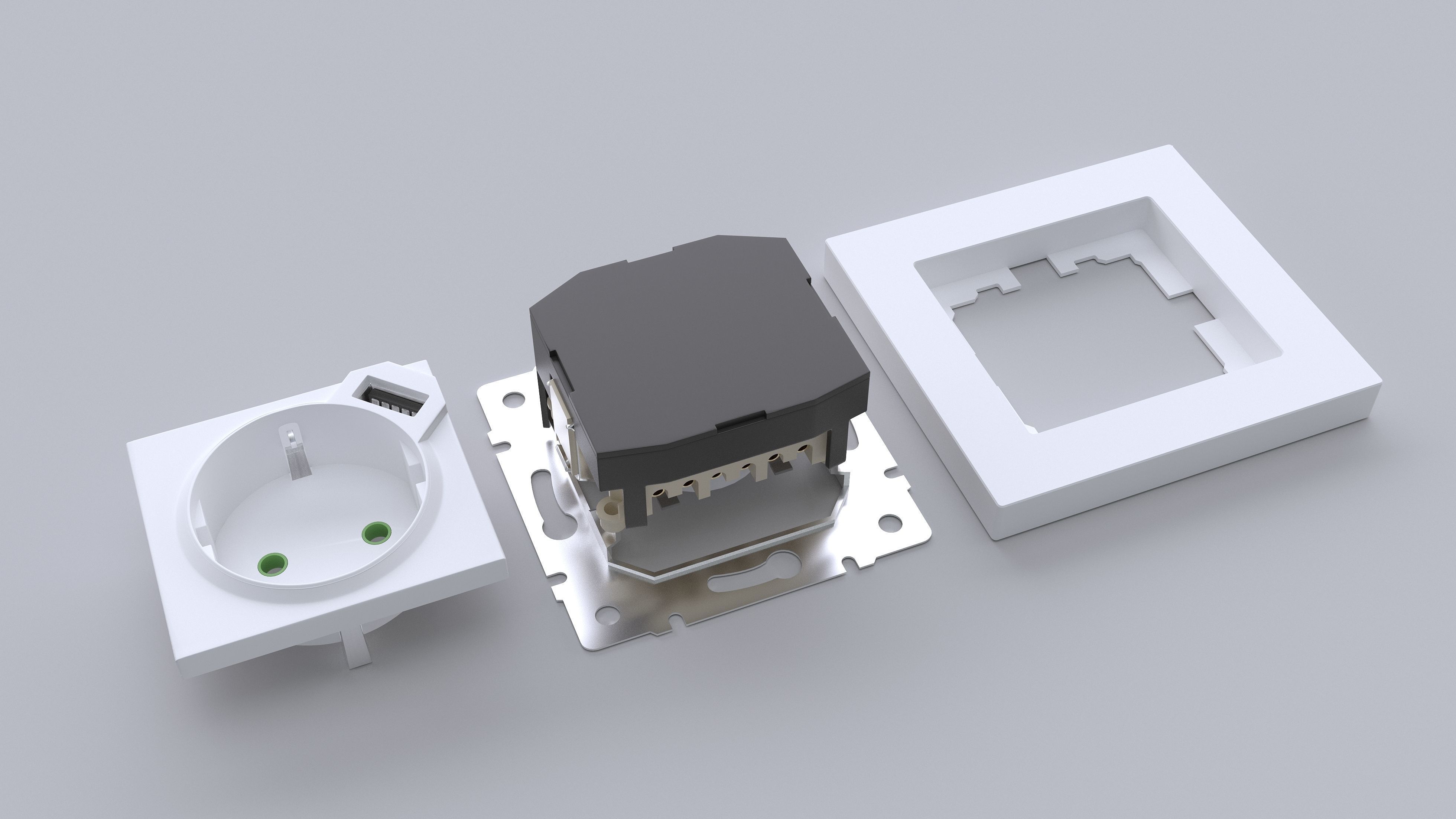 Lezard power socket with usb ports 3D model | CGTrader