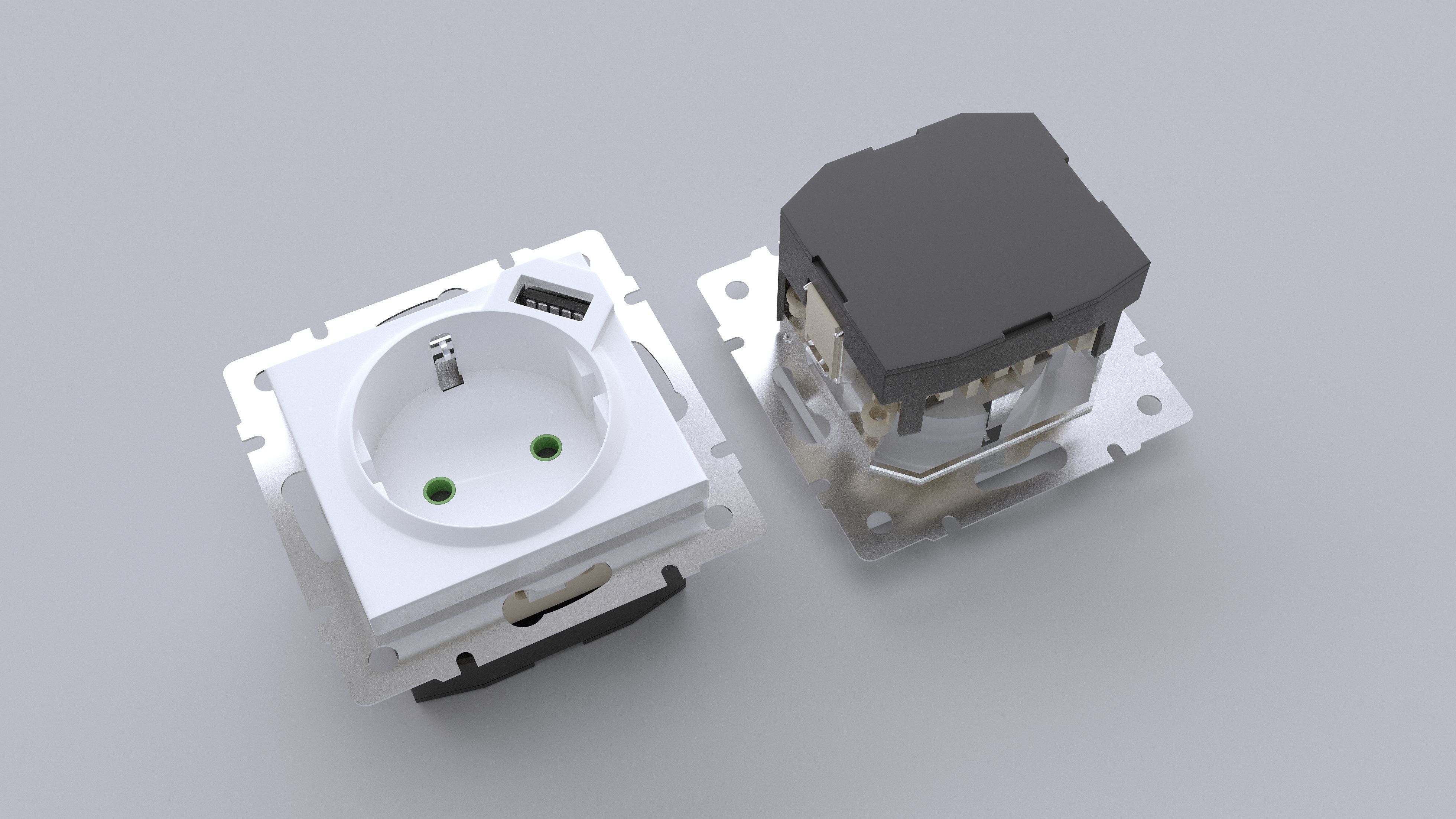 Lezard power socket with usb ports 3D model | CGTrader