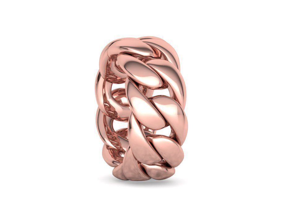 Heavy Cuban Chain Ring Miami Cuban Ring 3dmodel 5-8US sizes 3D model 3D ...