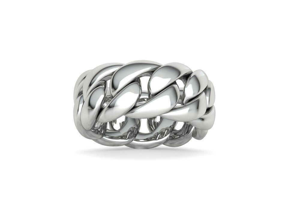 Heavy Cuban Chain Ring Miami Cuban Ring 3dmodel 5-8US sizes 3D model 3D ...