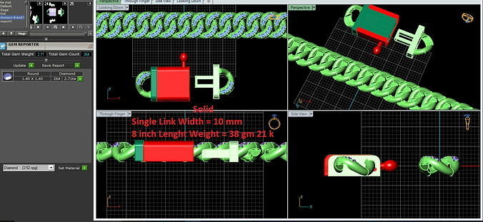 Cubic Diamond Chain 35 3D model 3D printable | CGTrader