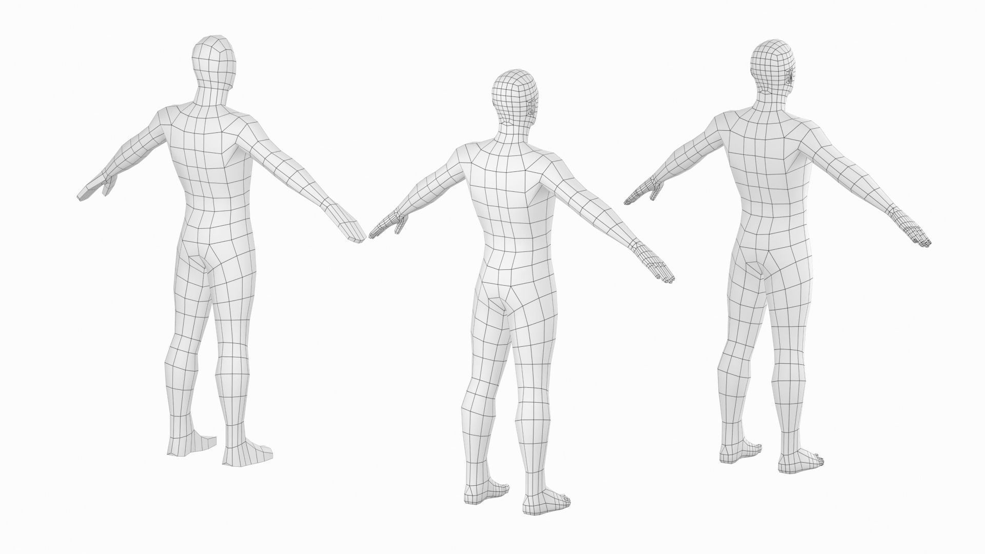 Natural Male in A-Pose Base Mesh 3D model | CGTrader