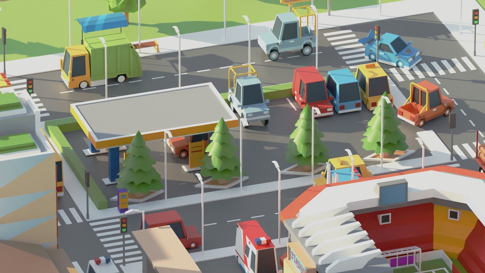 3D model Simple Poly City 2 VR / AR / low-poly | CGTrader