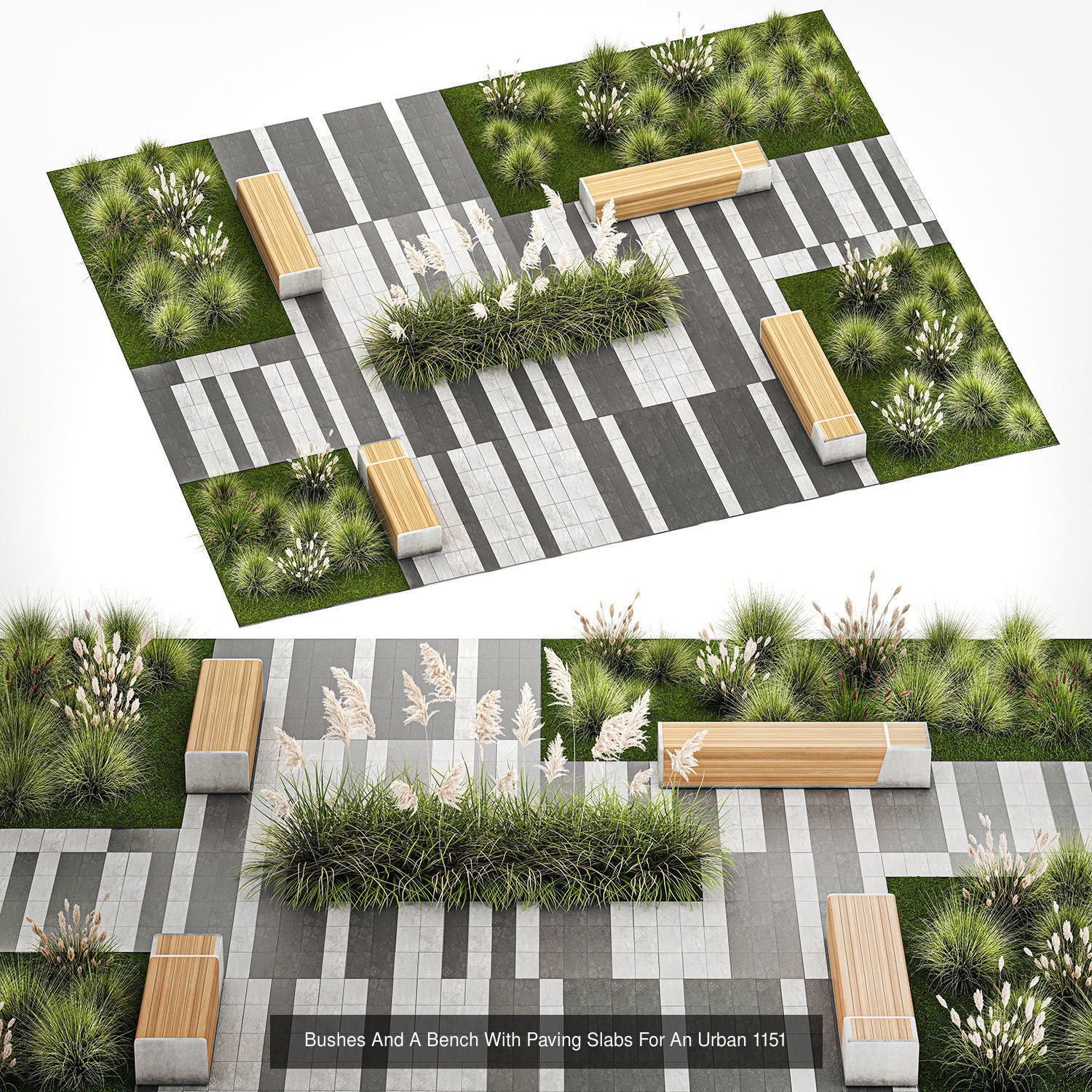 Collection of plants and trees for landscape design square parks | CGTrader