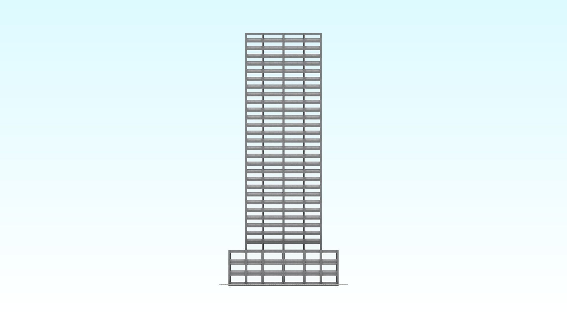 Reinforced concrete high-rise building 3D model | CGTrader