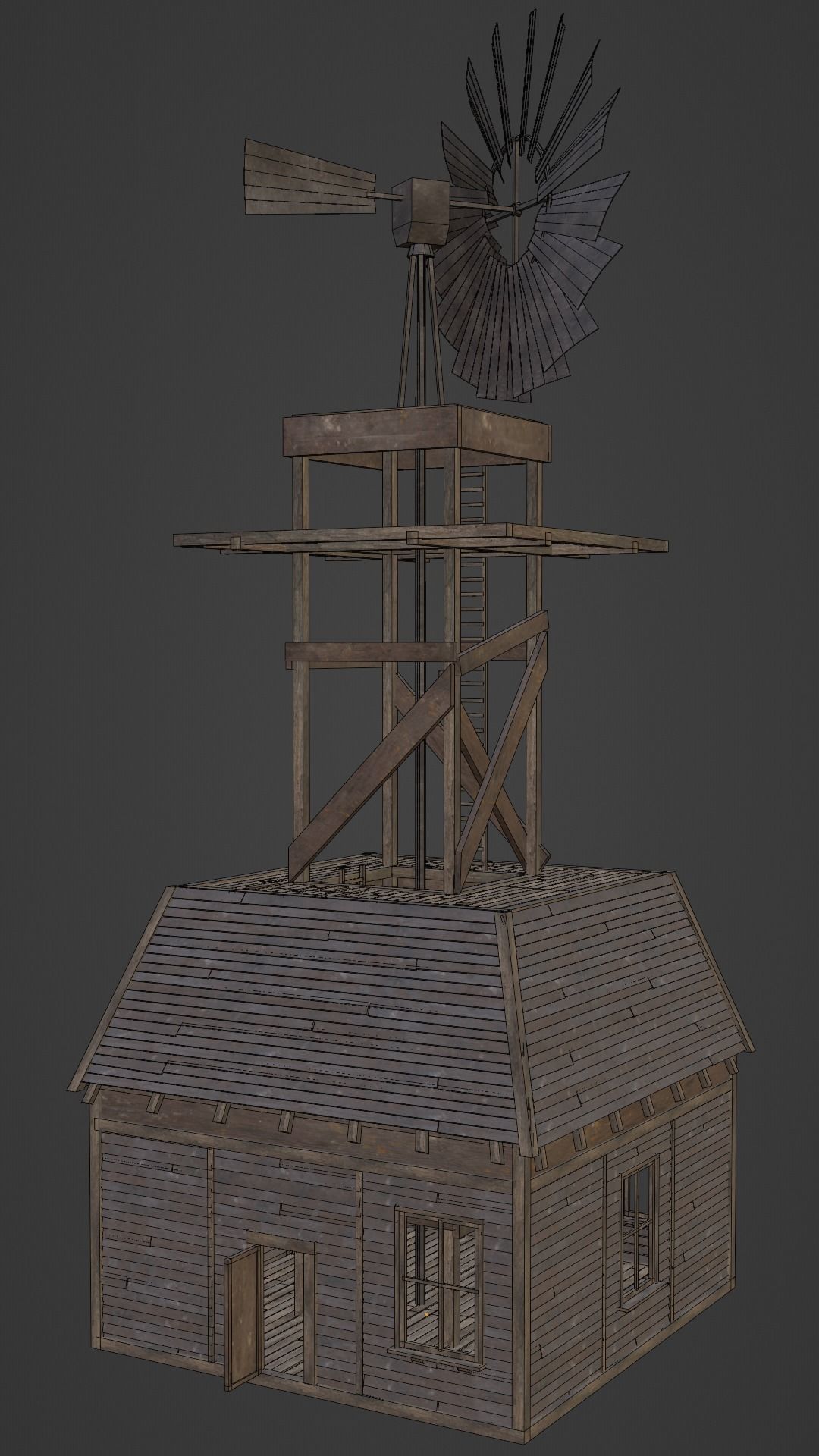 3D model WILD WEST WESTERN WINDMILL WIND MILL TURBINE COLLECTION VR ...
