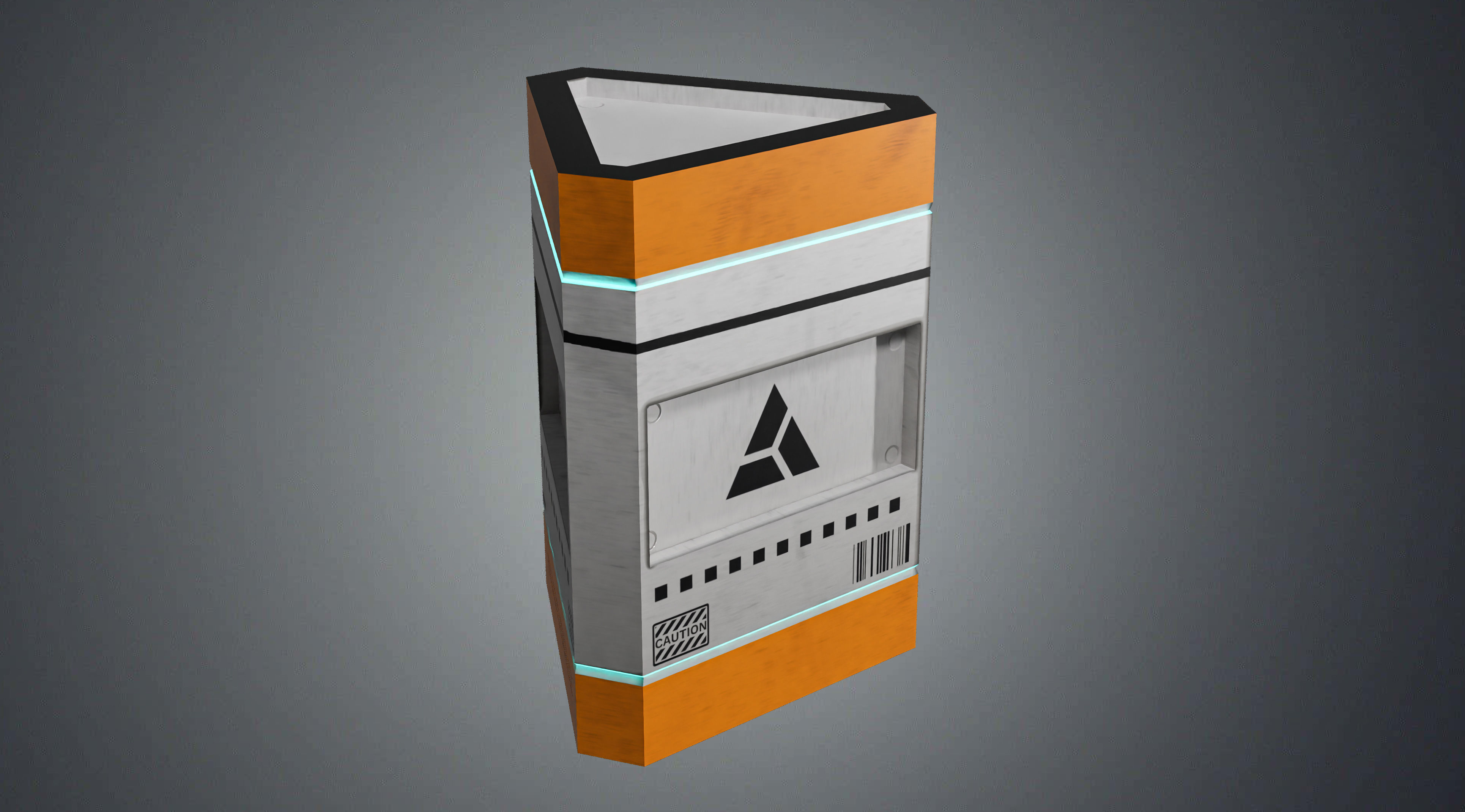 3D model Sci fi Emission Box Low Poly Game ready asset VR / AR / low ...