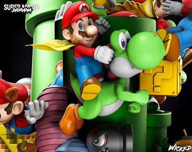 Wicked Video Game Only Super Mario World Sculpture 3D model 3D ...
