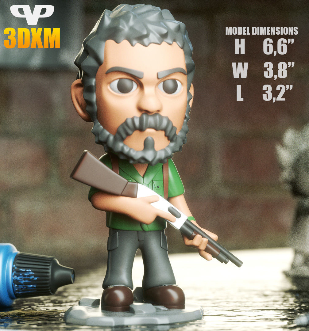 Joel Chibi Last of Us STL for 3D Printing ChibiSTL 3DXM 3D model 3D ...