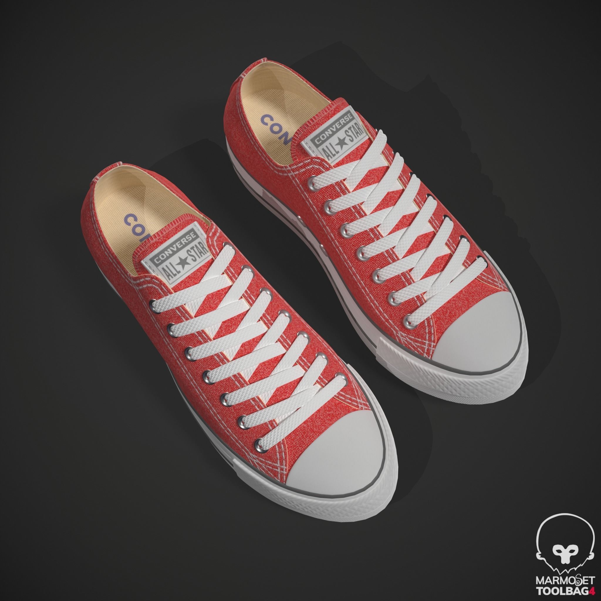 Converse Shoes - All Star Classic - Red - High Quality 3D Model 3D ...