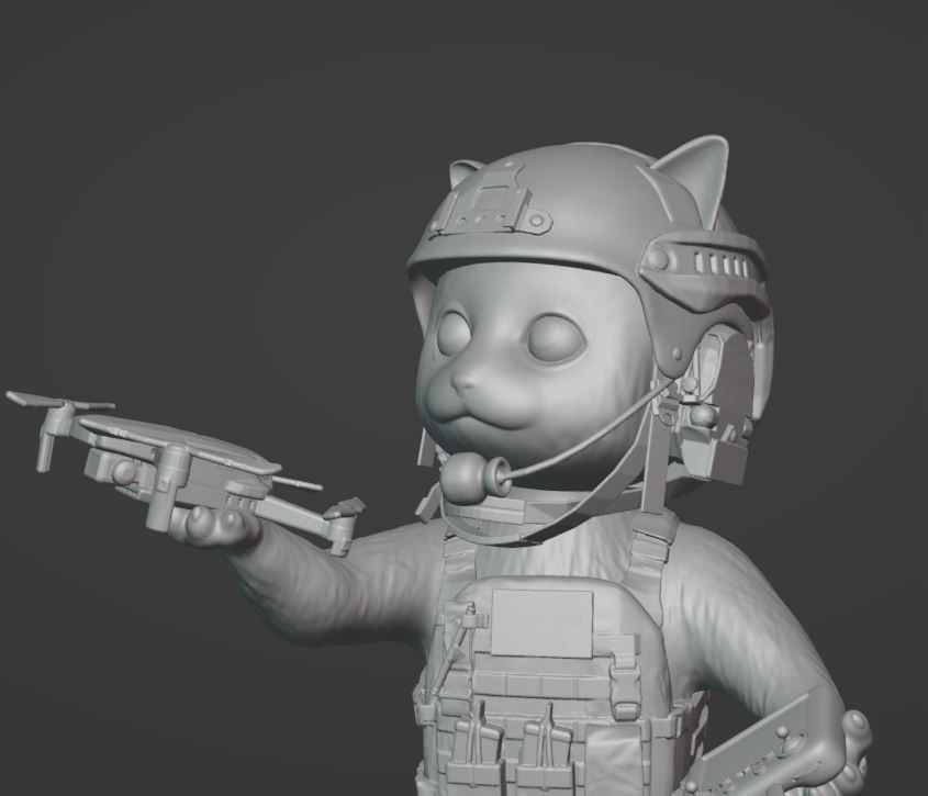 Cat drone operator modern ukrainian warrior ready to print 3D model 3D ...