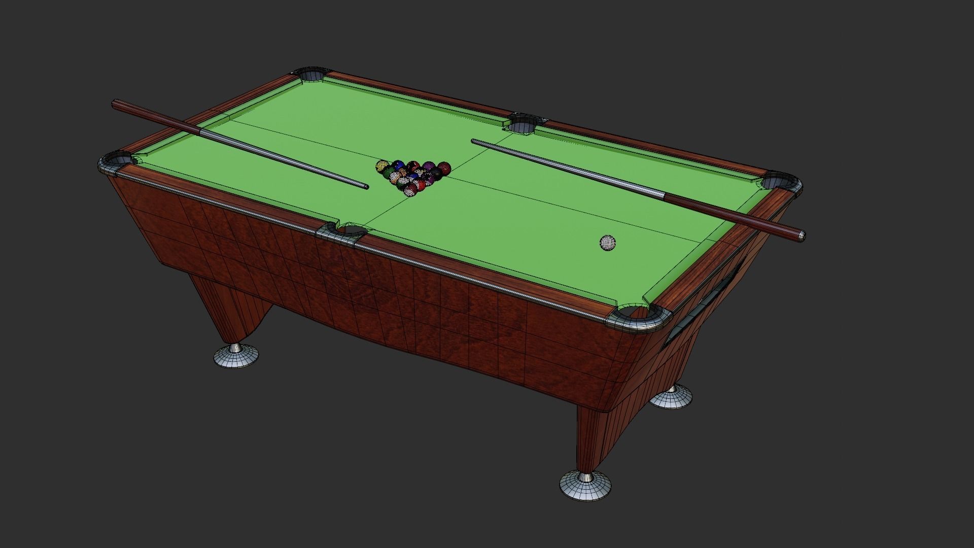 3D model Billiard pool table Low-poly 3D model VR / AR / low-poly ...