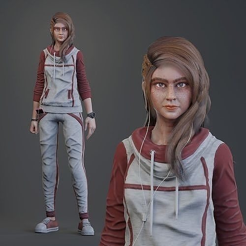 human female animation character 3D model animated rigged | CGTrader