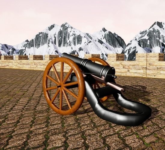 3D model CANON WITH ANIMATION VR / AR / low-poly | CGTrader