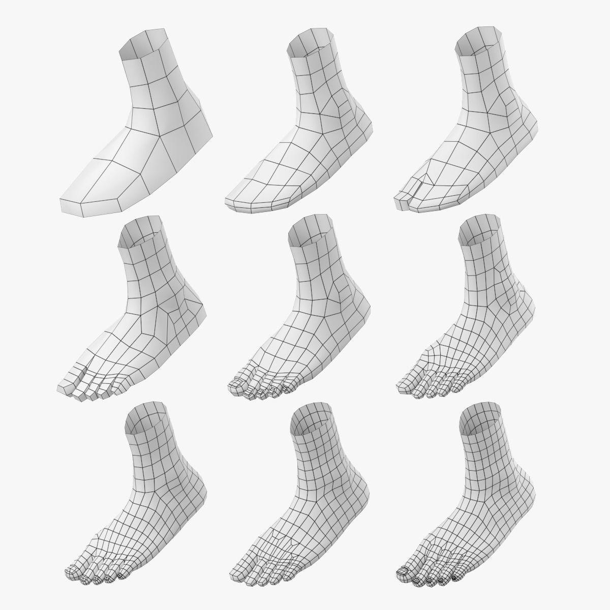 Foot Base Mesh Kit 3D model | CGTrader
