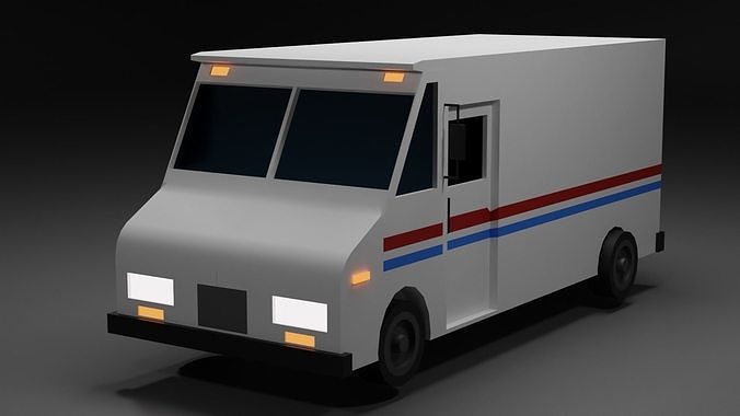 3D model mail truck VR / AR / low-poly | CGTrader