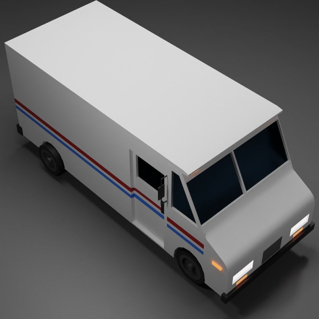 3D model mail truck VR / AR / low-poly | CGTrader