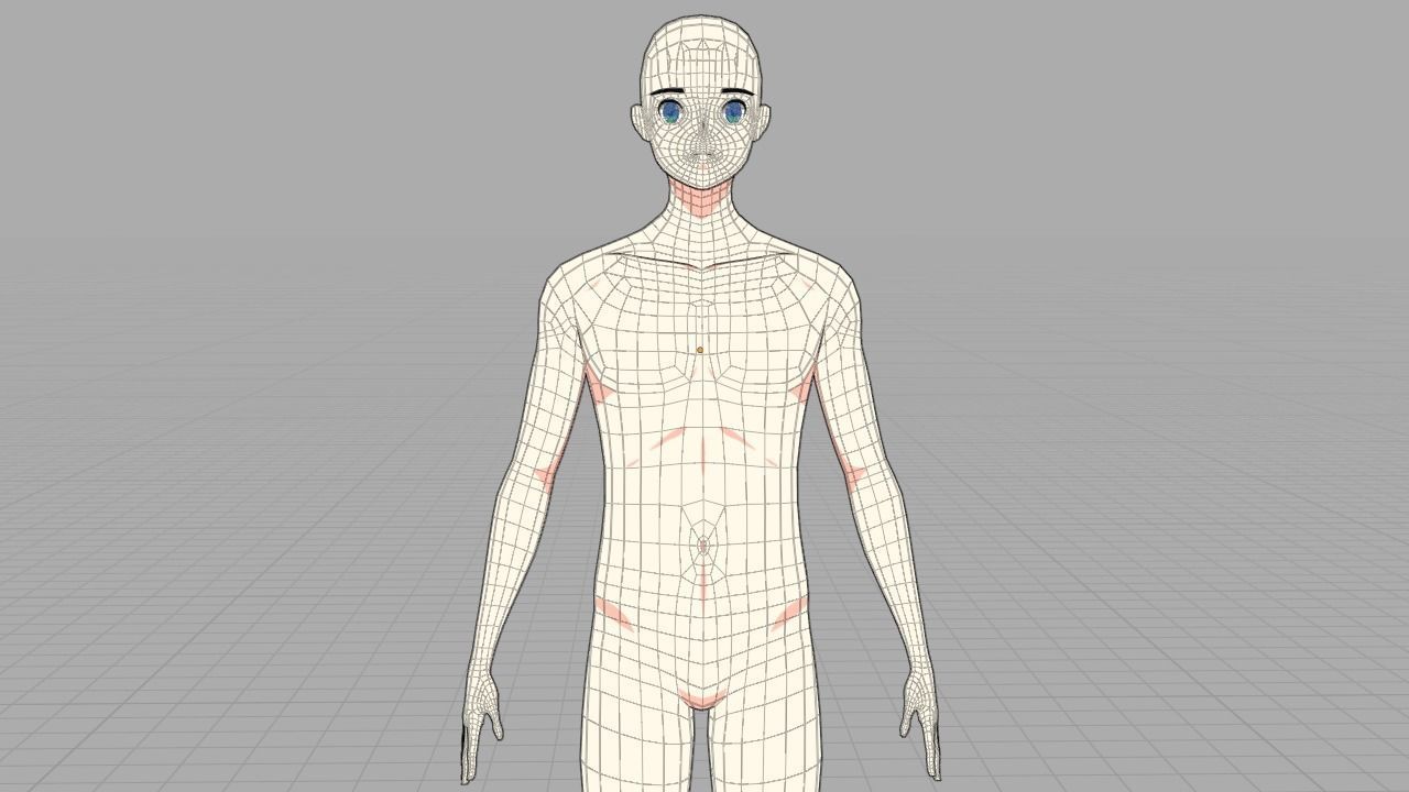 3D model Anime Male - Base Mesh VR / AR / low-poly | CGTrader
