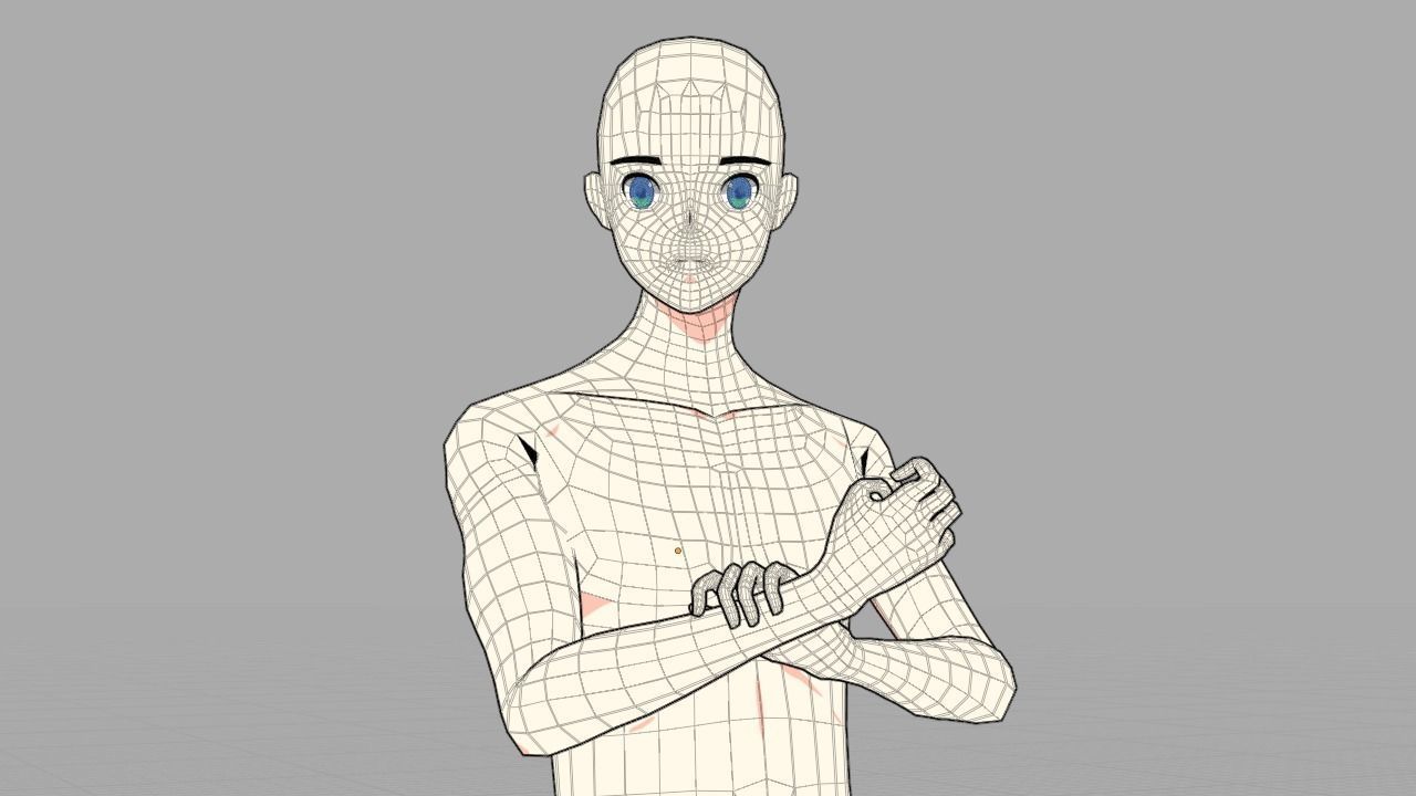 3D model Anime Male - Base Mesh VR / AR / low-poly | CGTrader