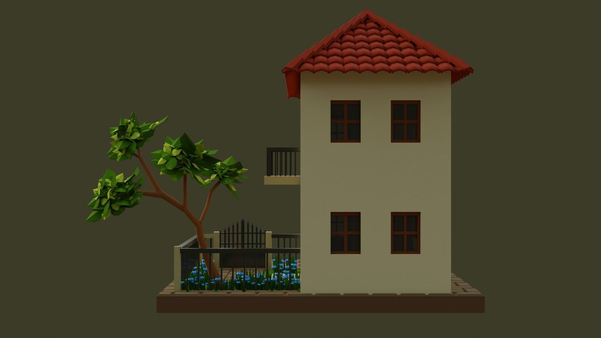 3D model Low Poly cartoon house 2 VR / AR / low-poly | CGTrader