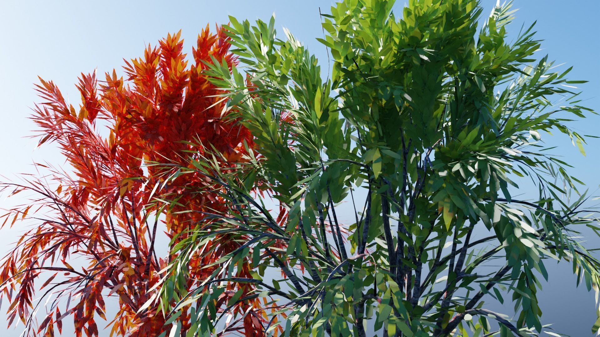 3D model Realistic Trees Pack - Red Green Trees VR / AR / low-poly ...