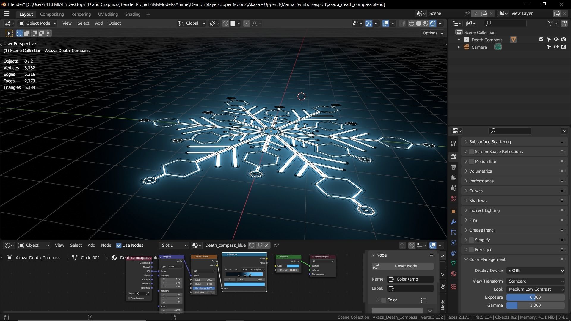 Akaza Death Compass Symbol - Demon Slayer Kimetsu no Yaiba 3D model ...