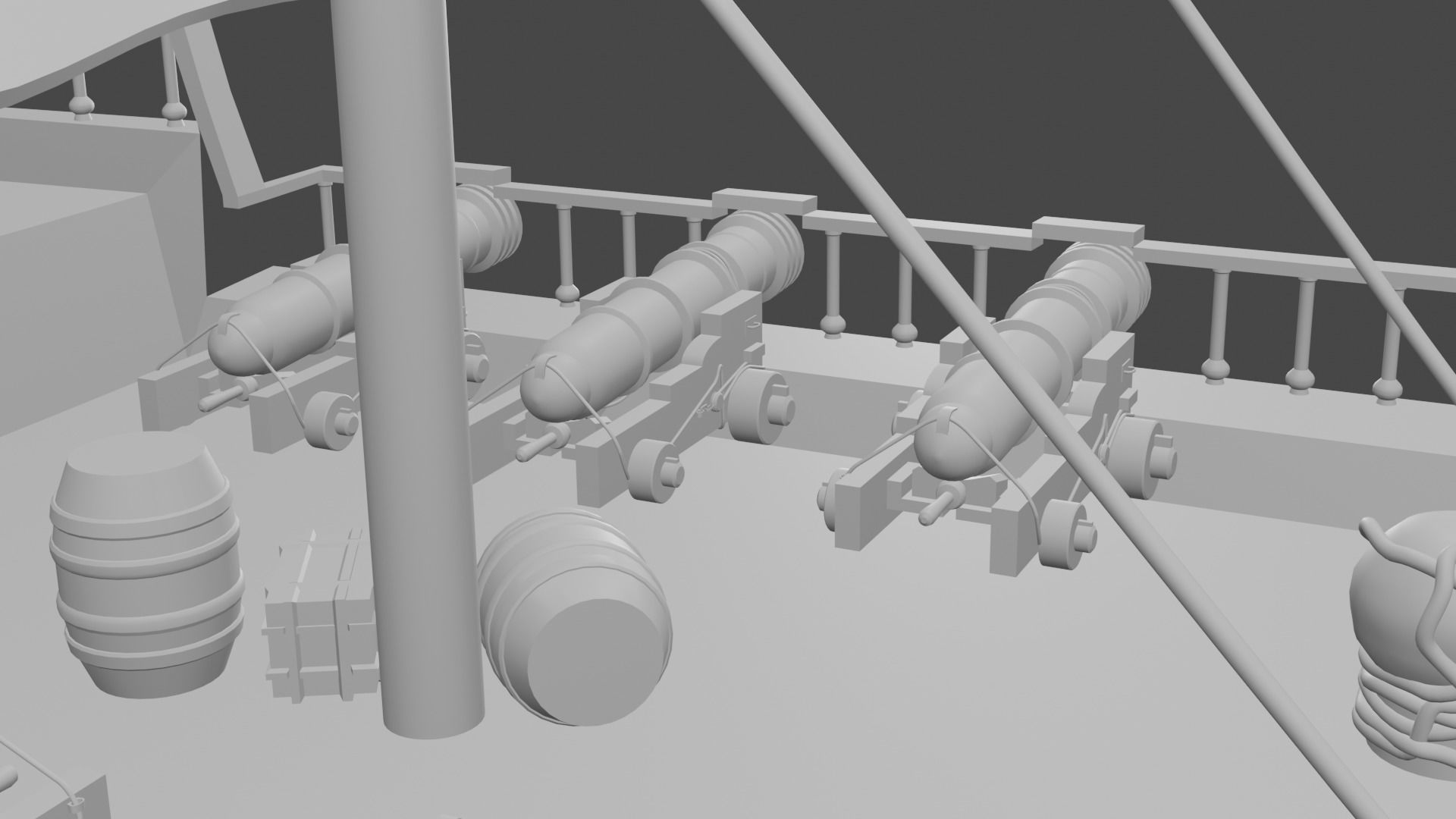 Pirate ship boat no texture blender 3D model | CGTrader