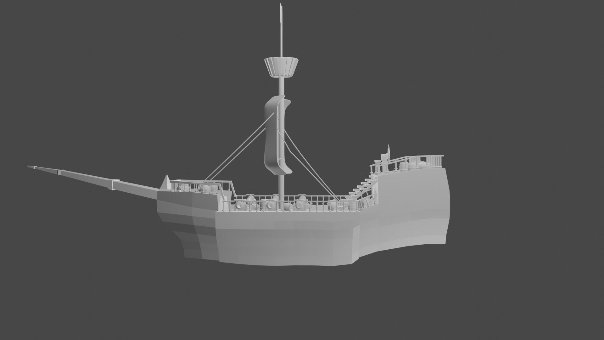 Pirate ship boat no texture blender 3D model | CGTrader