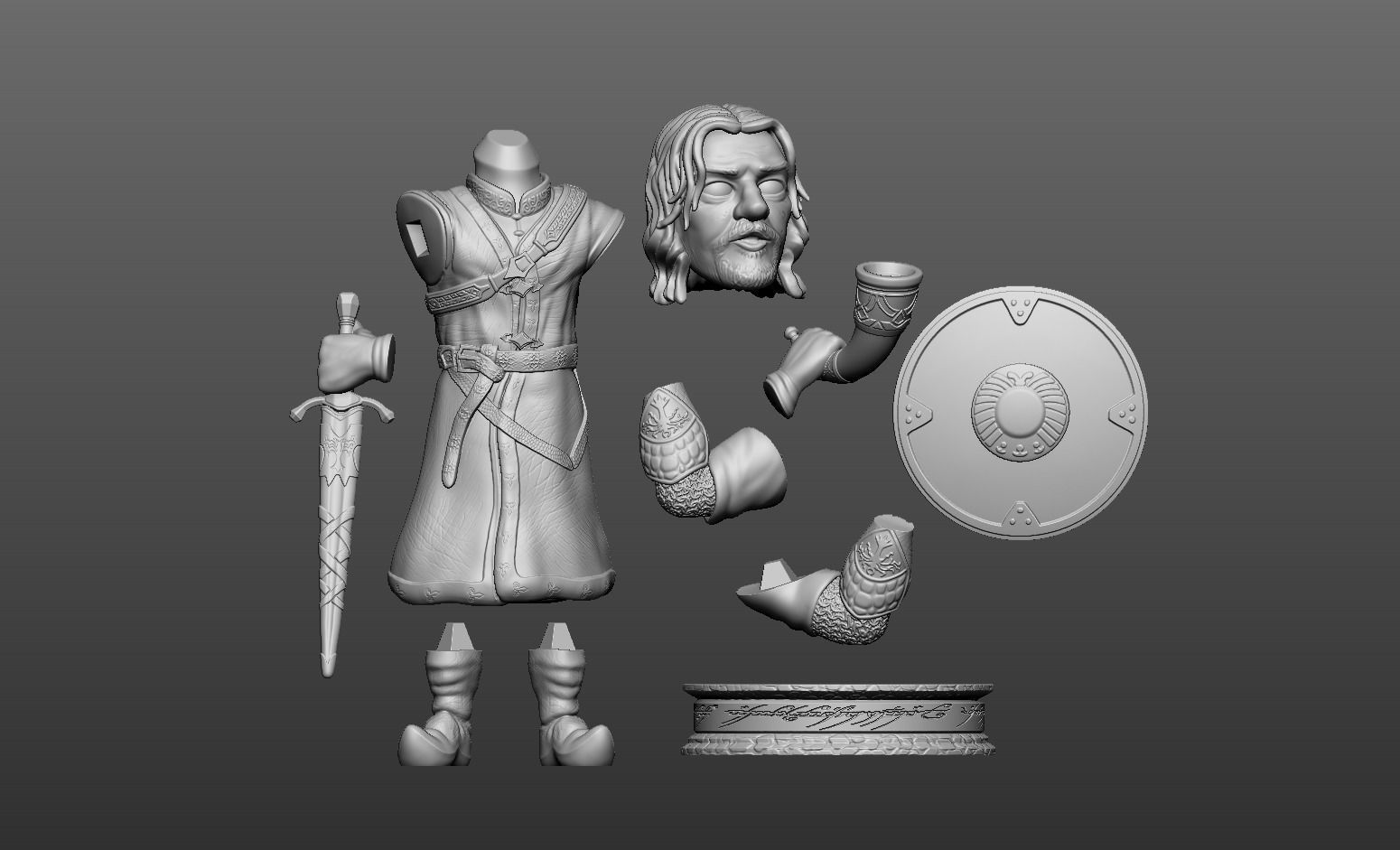 Boromir from Lord of the Rings - Cartoon Figure 3D model 3D printable ...