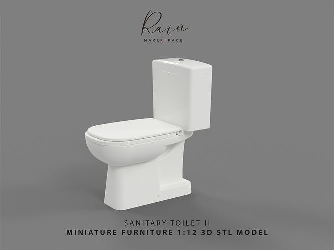 MINIATURE SANITARY TOILET II FOR 1 12 DOLLHOUSE 3D model 3D printable ...