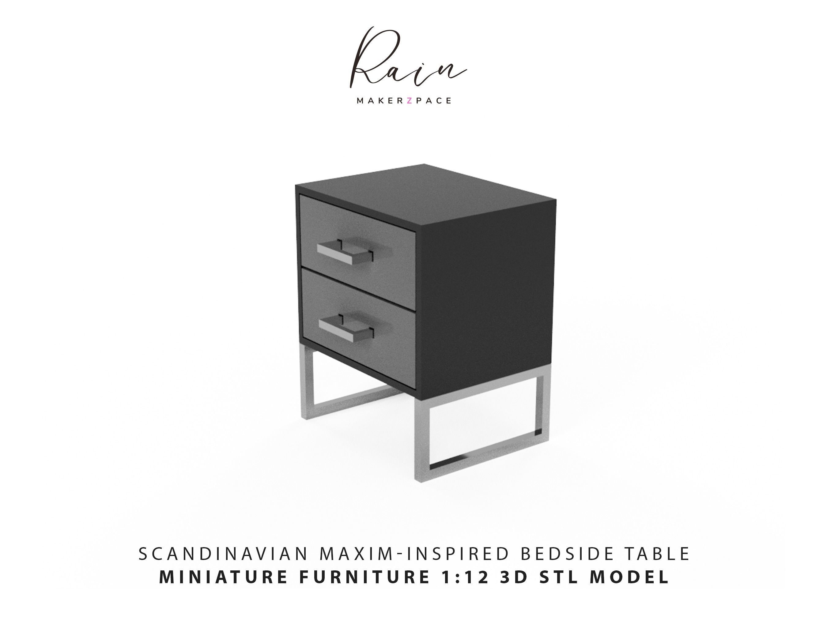 MINIATURE SCANDINAVIAN MAXIM INSPIRED BEDSIDE TABLE 3D model 3D ...