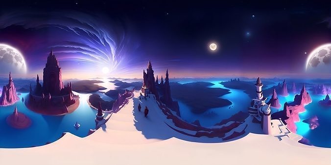 HDR-Surreal game panorama background skybox 3D model | CGTrader