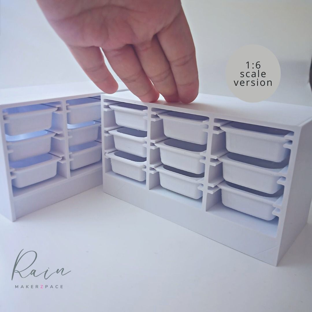 MINIATURE IKEA INSPIRED TROFAST STORAGE BOX 9 BINS 3D model 3D printable | CGTrader