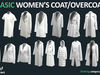 17 BASIC WOMENS COAT - OVERCOAT 3D model | CGTrader