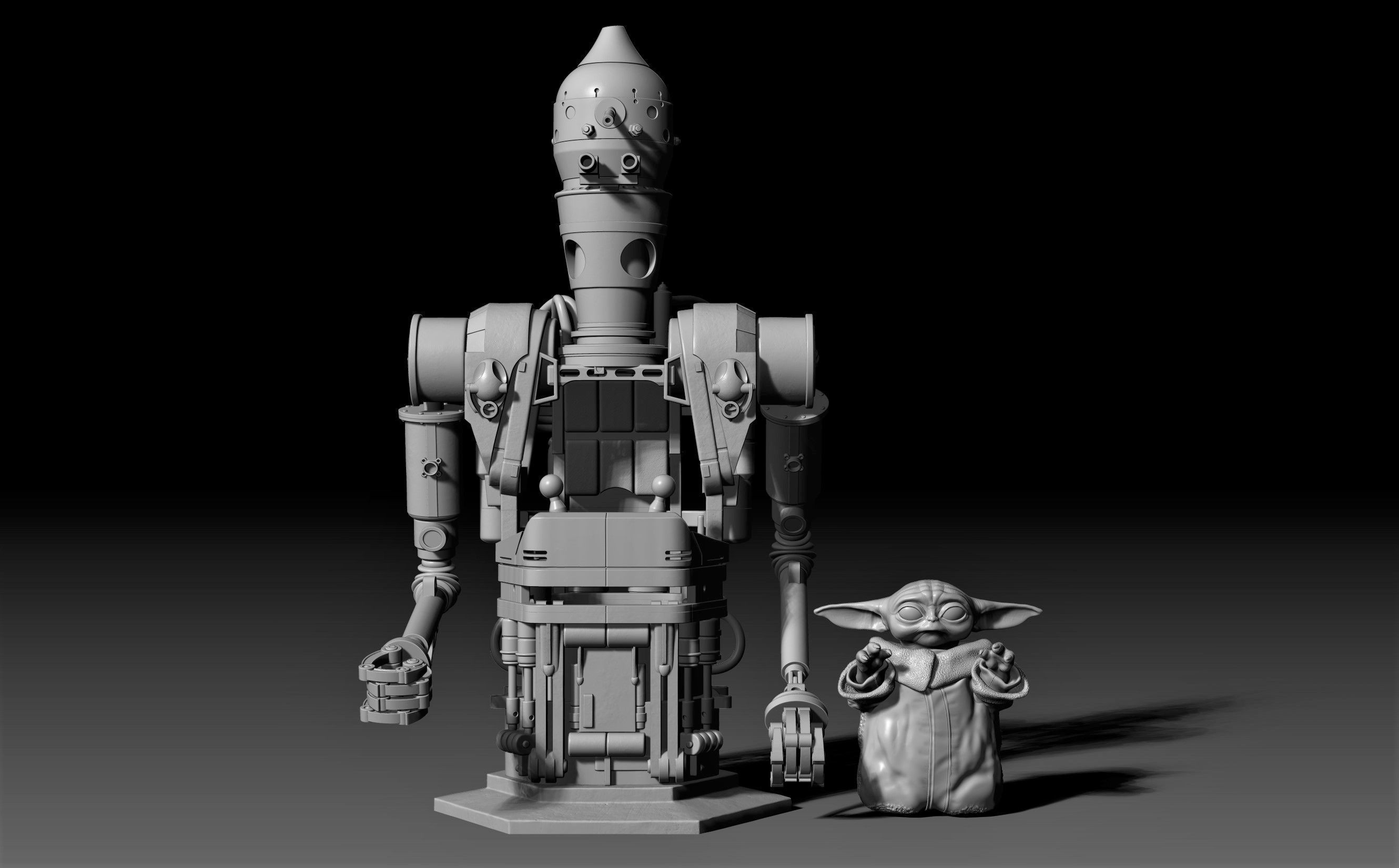 IG-12 Grogu Vehicle Bust Baby Yoda Mandalorian 3D model 3D printable ...