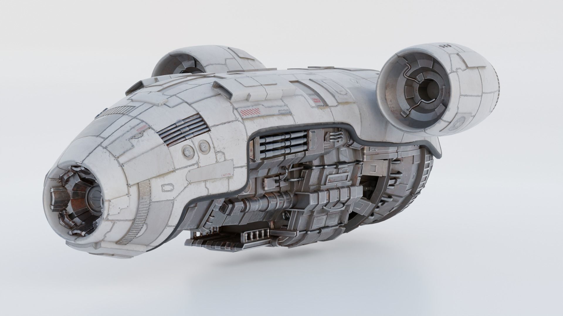 3D model Realistic Spaceship transporter low-poly VR / AR / low-poly ...