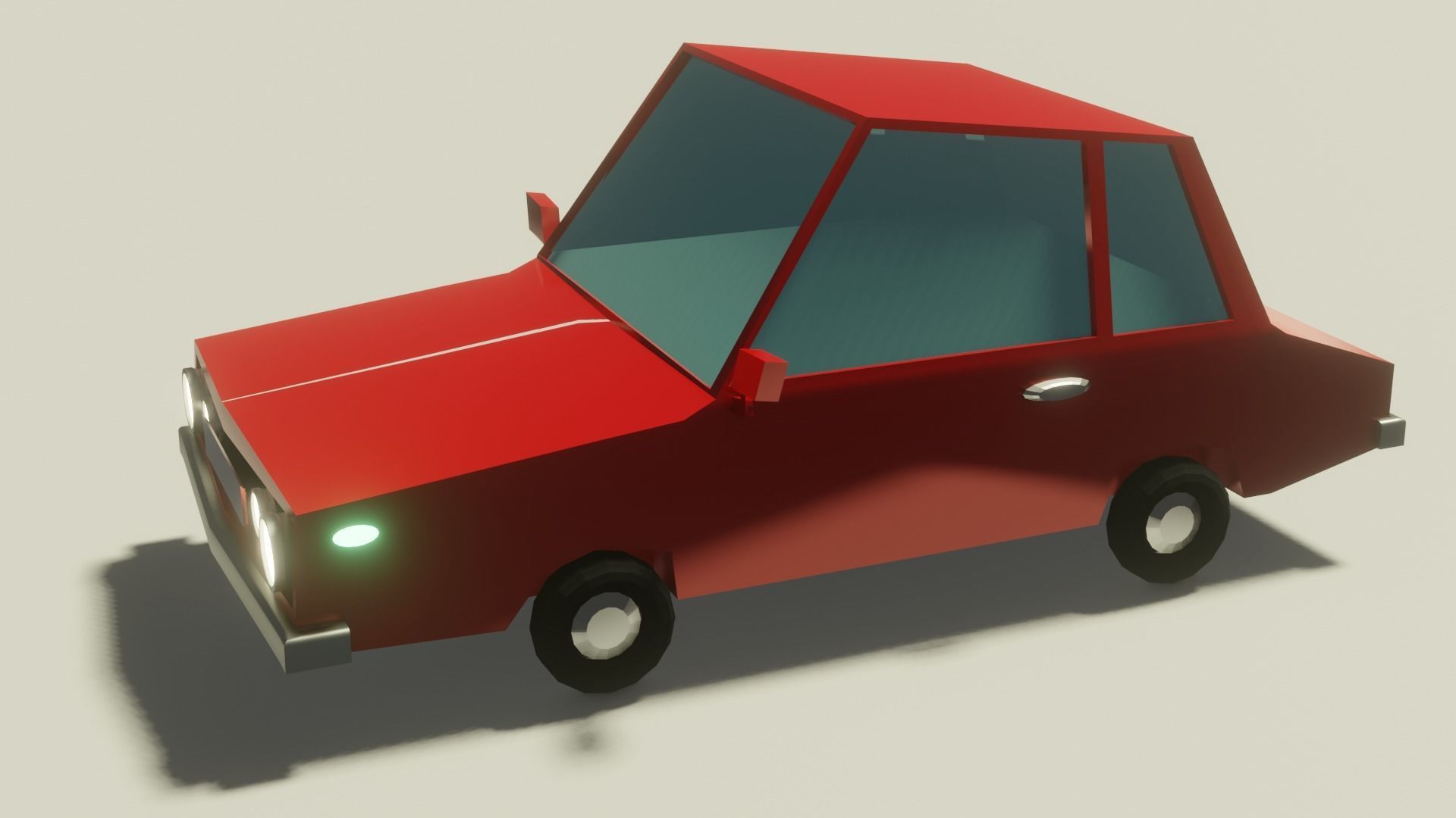 3D model 3D Low-Poly Red Car VR / AR / low-poly | CGTrader